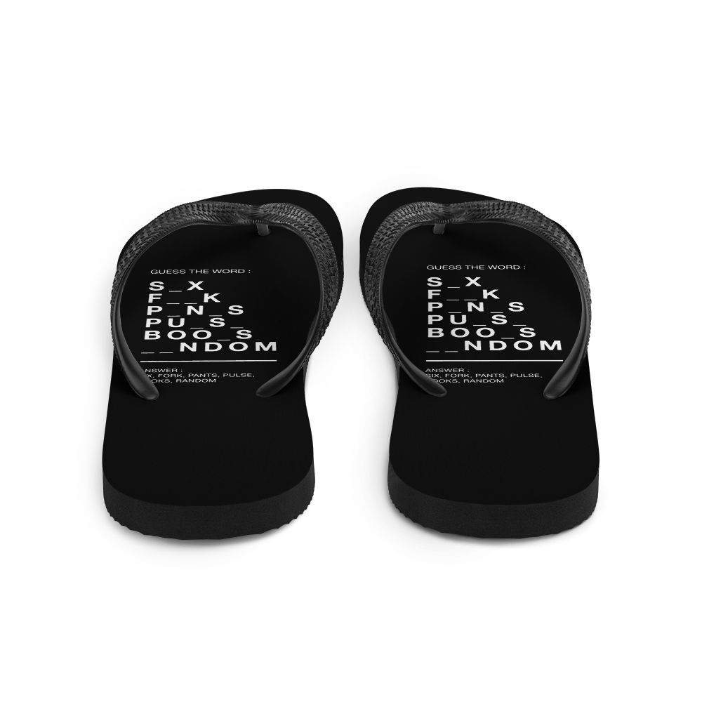 Guess The Word (Funny)) Flip Flops – Design Express